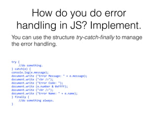 Javascript quiz. Questions to ask when recruiting developers. | PPT