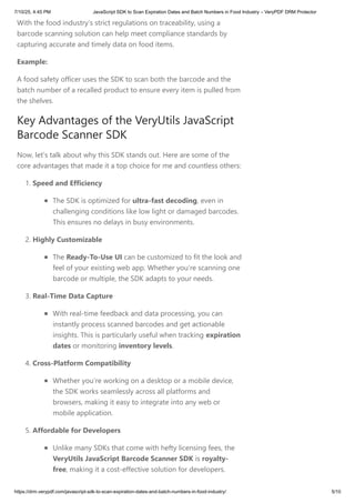 JavaScript SDK to Scan Expiration Dates and Batch Numbers in Food ...