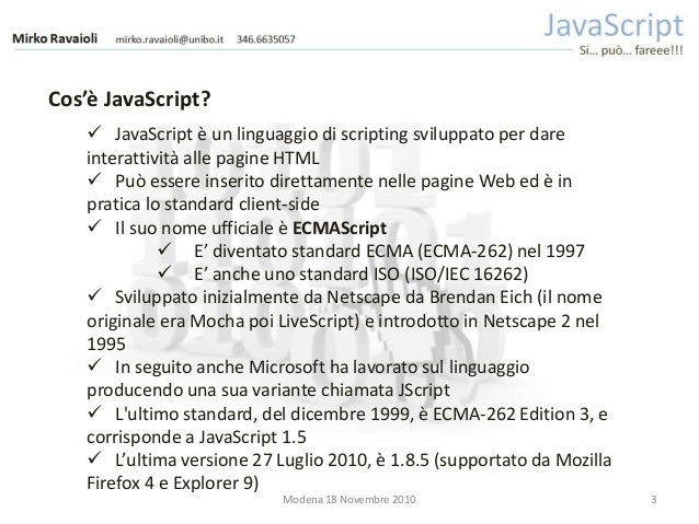 Diversamente Javascript: si.. può.. fare! (di Mirko Ravaioli)