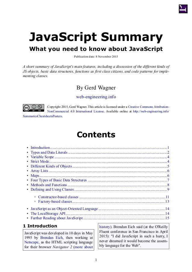 Java Script Summary