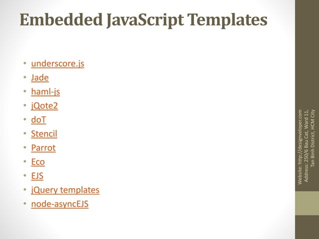 Javascript template engine | PPT