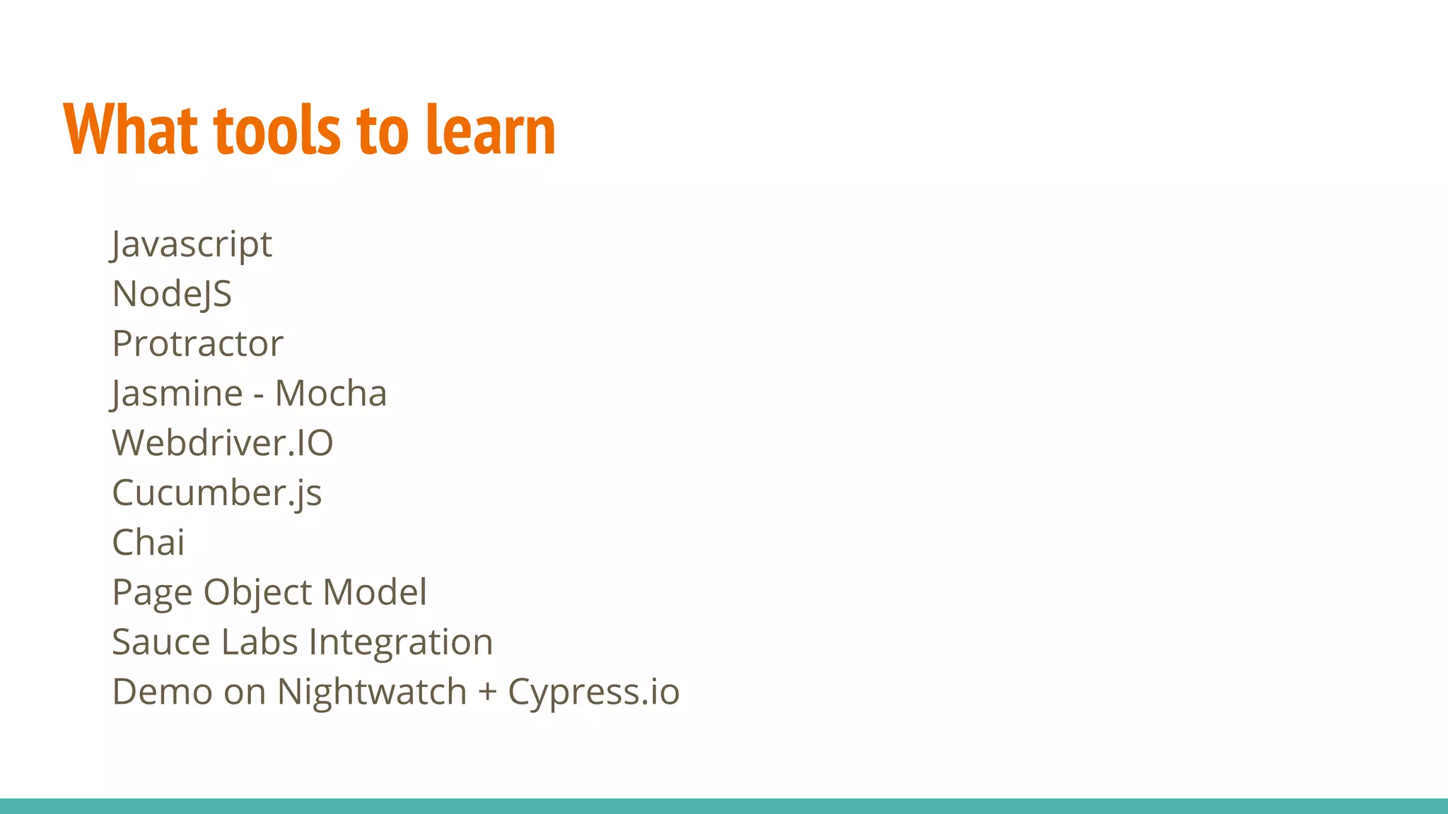 Javascript Test Automation Demo Ppt