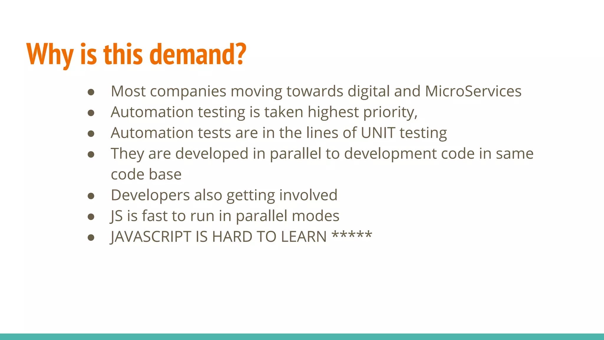 Javascript Test Automation Demo Ppt