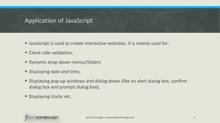 JavaScript Training Day 01 Iqra Technology.pptx | Web Development | Internet