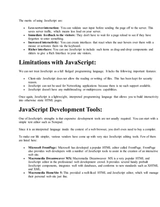 Javascript tutorial | DOCX | Web Design and HTML | Internet