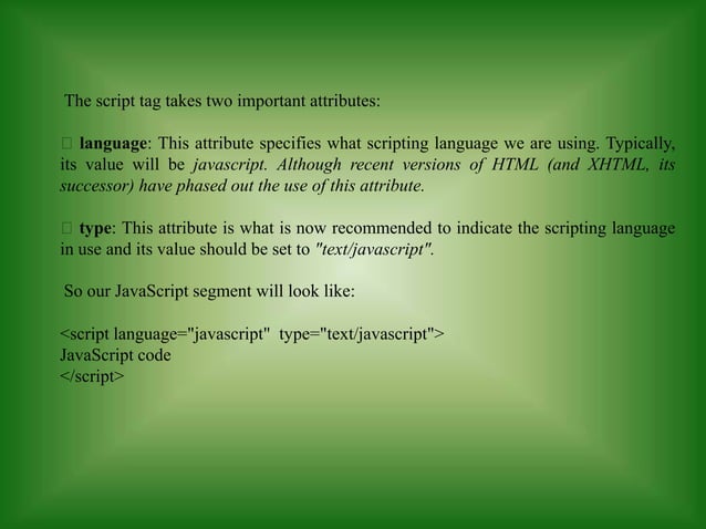 Basics of Javascript | PPT