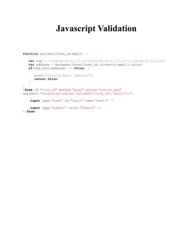 Validation using javascripts by karan chanana | PDF