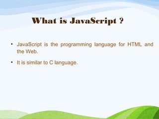 Javascript Basics | PPT
