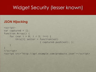 External JavaScript Widget Development Best Practices (updated) (v.1.1) | PPT