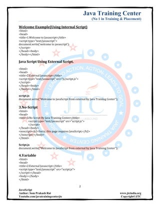 Java script Examples by Som | PDF