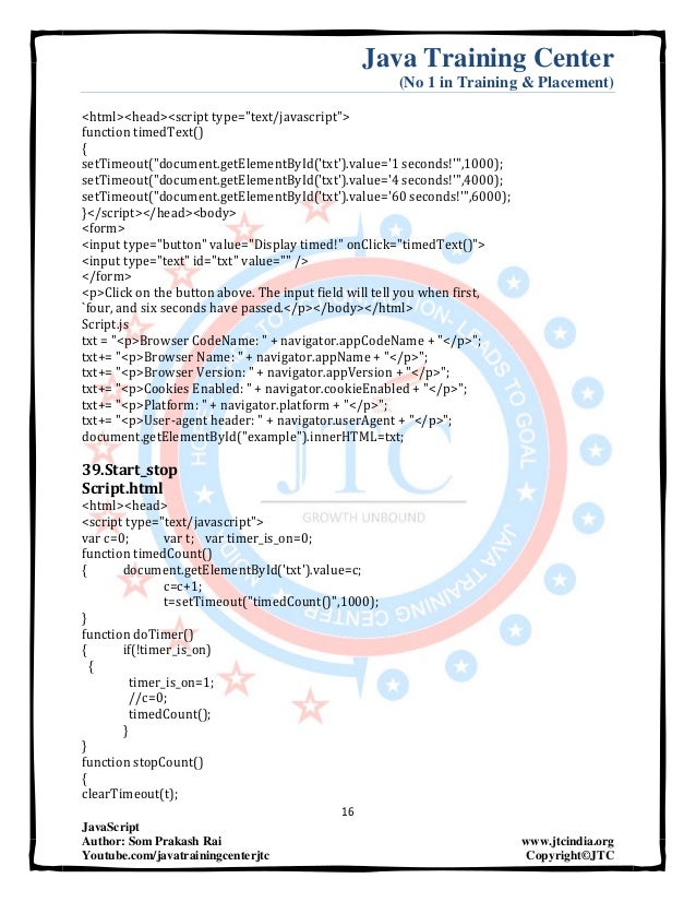 Java script Examples by Som Java script Examples by Som