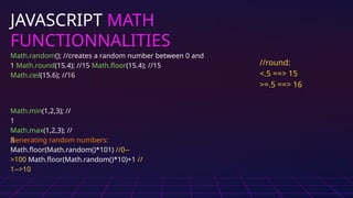 First javascript workshop : first basics | PPTX