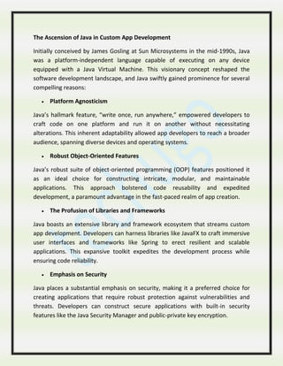 Java’s Dominance A Closer Look at Custom App Development | PDF | Web Development | Internet