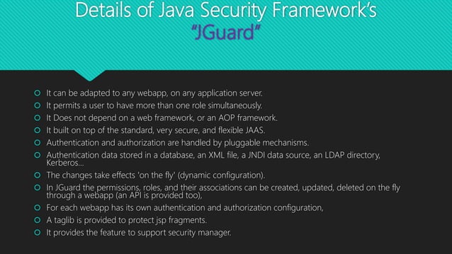 Java Security Framework's | PPT