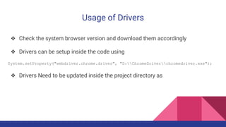 Java selenium web driver | PPT