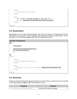 JavaServer Pages | PDF