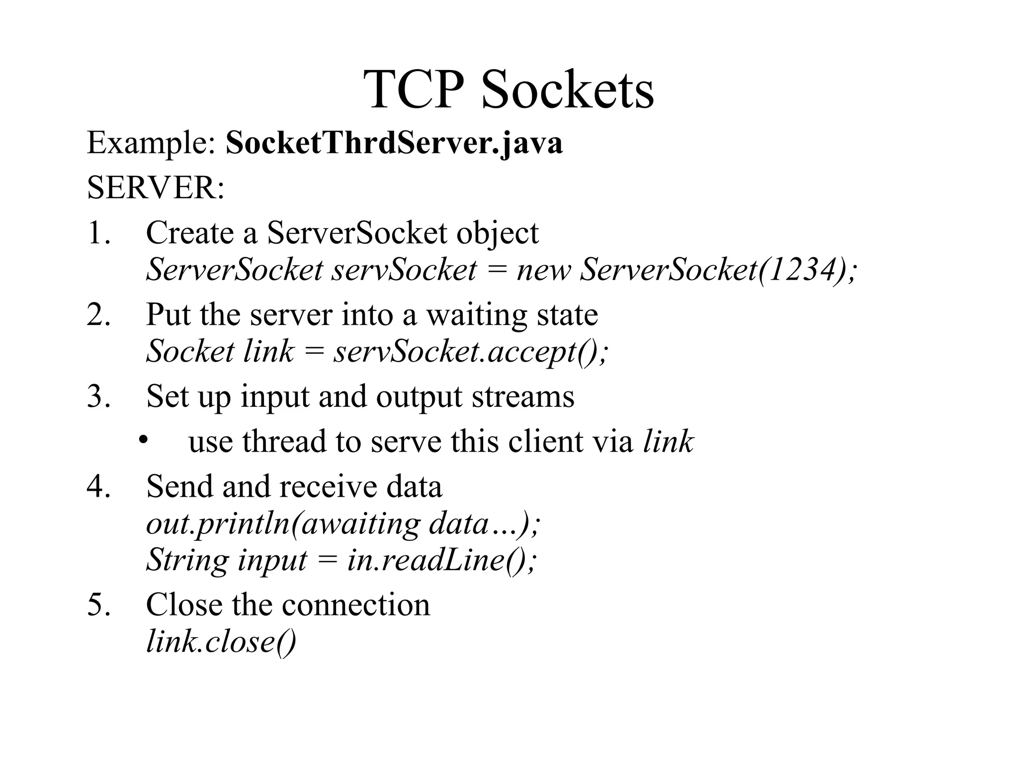 Java Server Sockets programming and its use.ppt