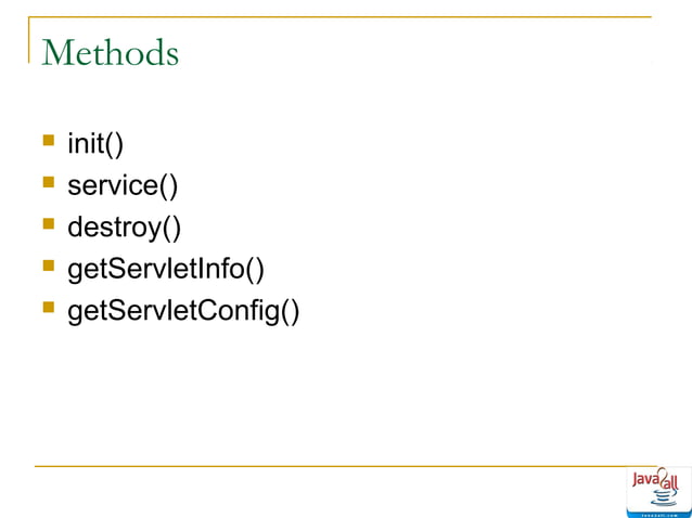 Java servlet life cycle - methods ppt | PPT