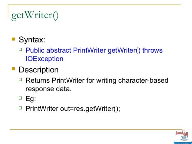 Java servlet life cycle - methods ppt