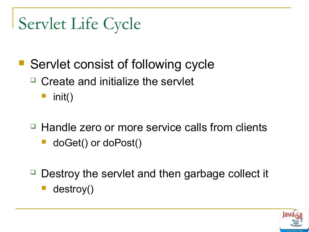 Java servlet life cycle - methods ppt Java servlet life cycle - methods ppt