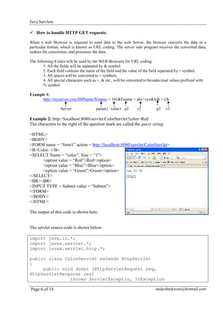 Java servlets | PDF