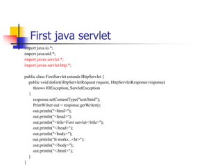 Introduction to Java Servlets and JSP (1).ppt | Web Development | Internet