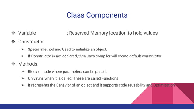 Java variables and classes | PPT