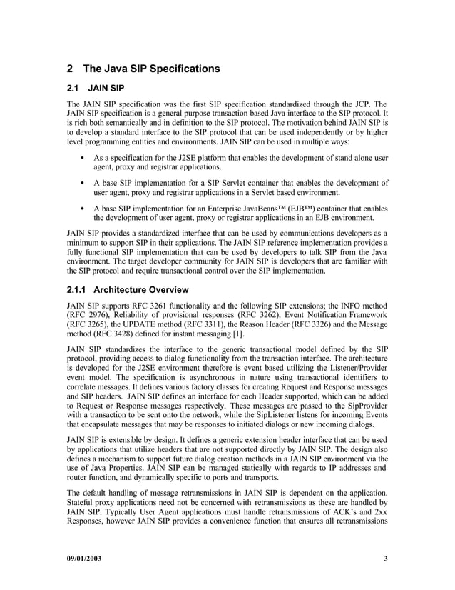Java Sip Specifications | PDF