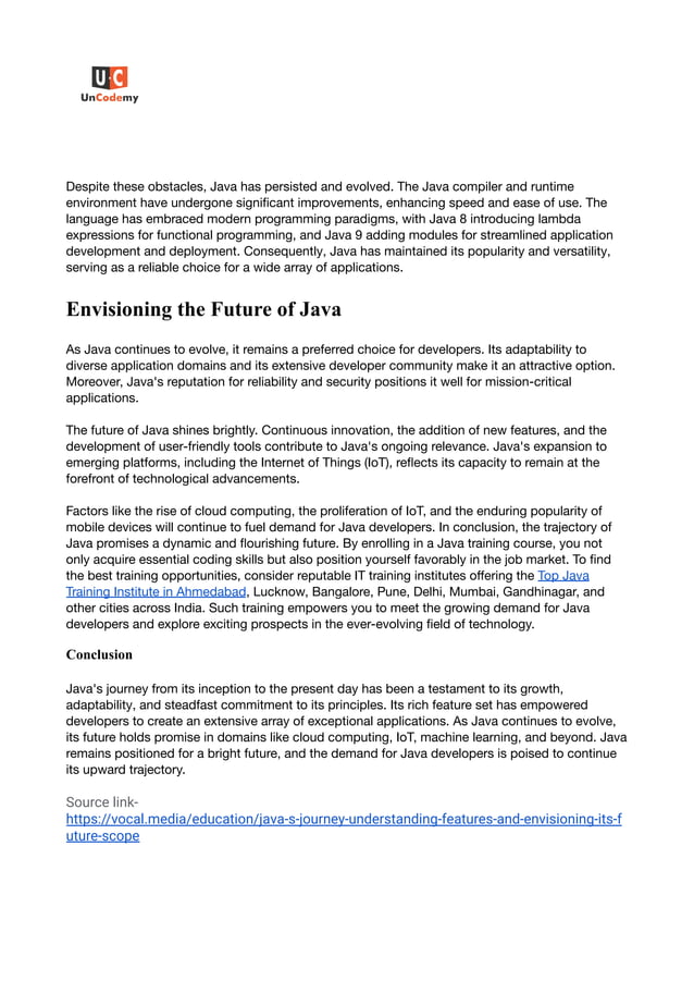 Java's Journey: Understanding Features and Envisioning Its Future Scope ...