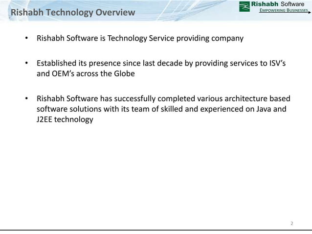 Java Capabilities - Rishabh Software | PPT
