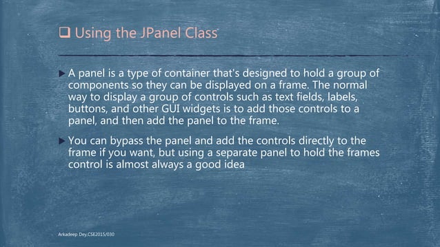 Java Swing | PPTX | Programming Languages | Computing