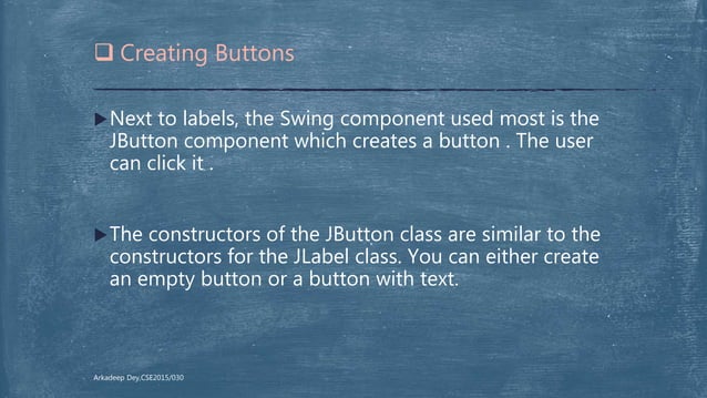 Java Swing | PPTX | Programming Languages | Computing