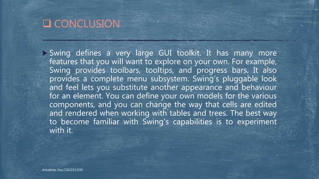 Java Swing | PPTX | Programming Languages | Computing