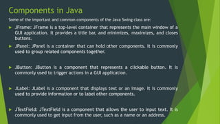 Computer Programming NC III - Java Swing.pptx | Operating Systems | Computer Software and ...