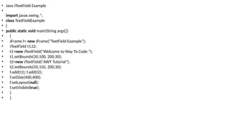 Java Swing Presentation made by aarav patel | PPT