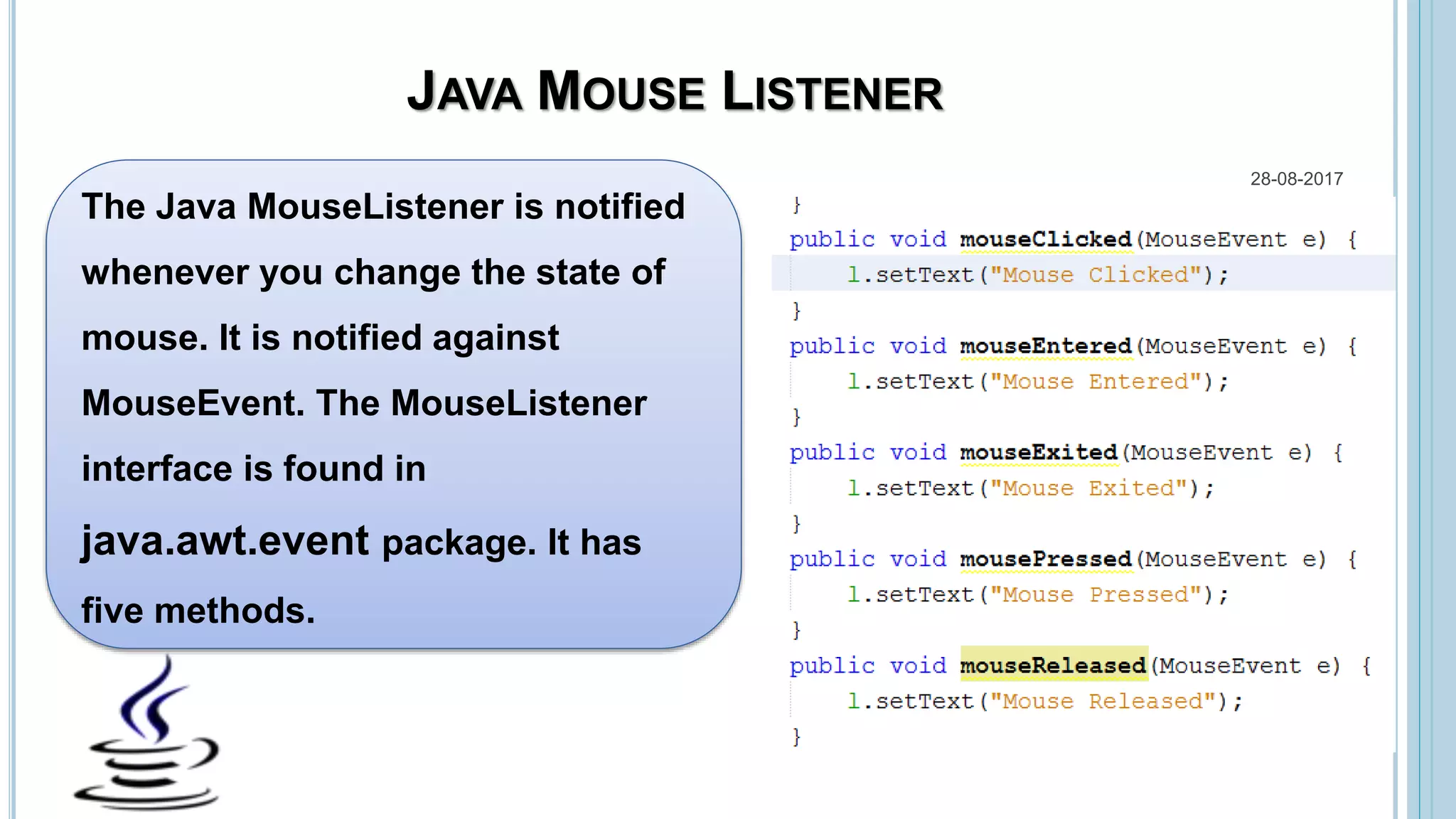 Java swing and events | PPT
