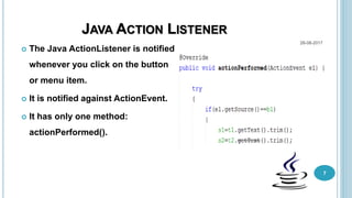 Java swing and events | PPT