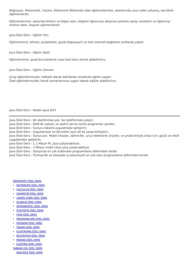 Java temel özel ders | PDF