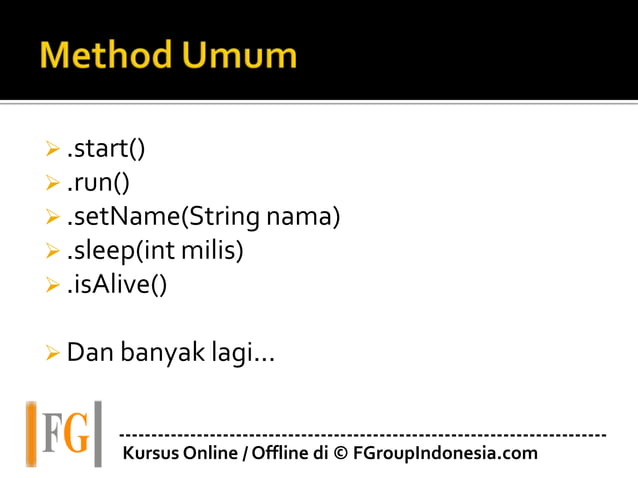 Modul Kelas Programming Java Thread Pptx Programming Languages