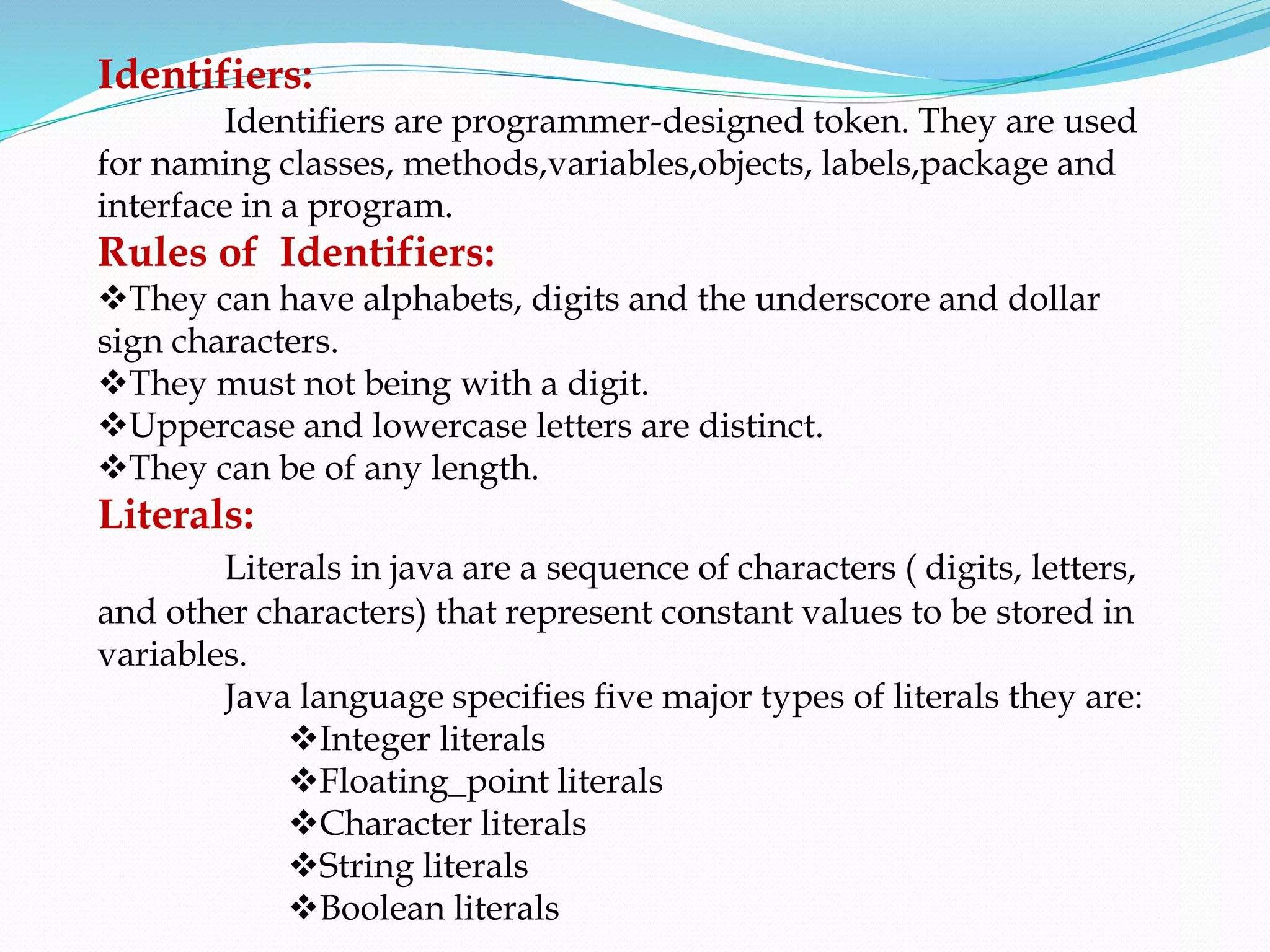 Java tokens | PPTX