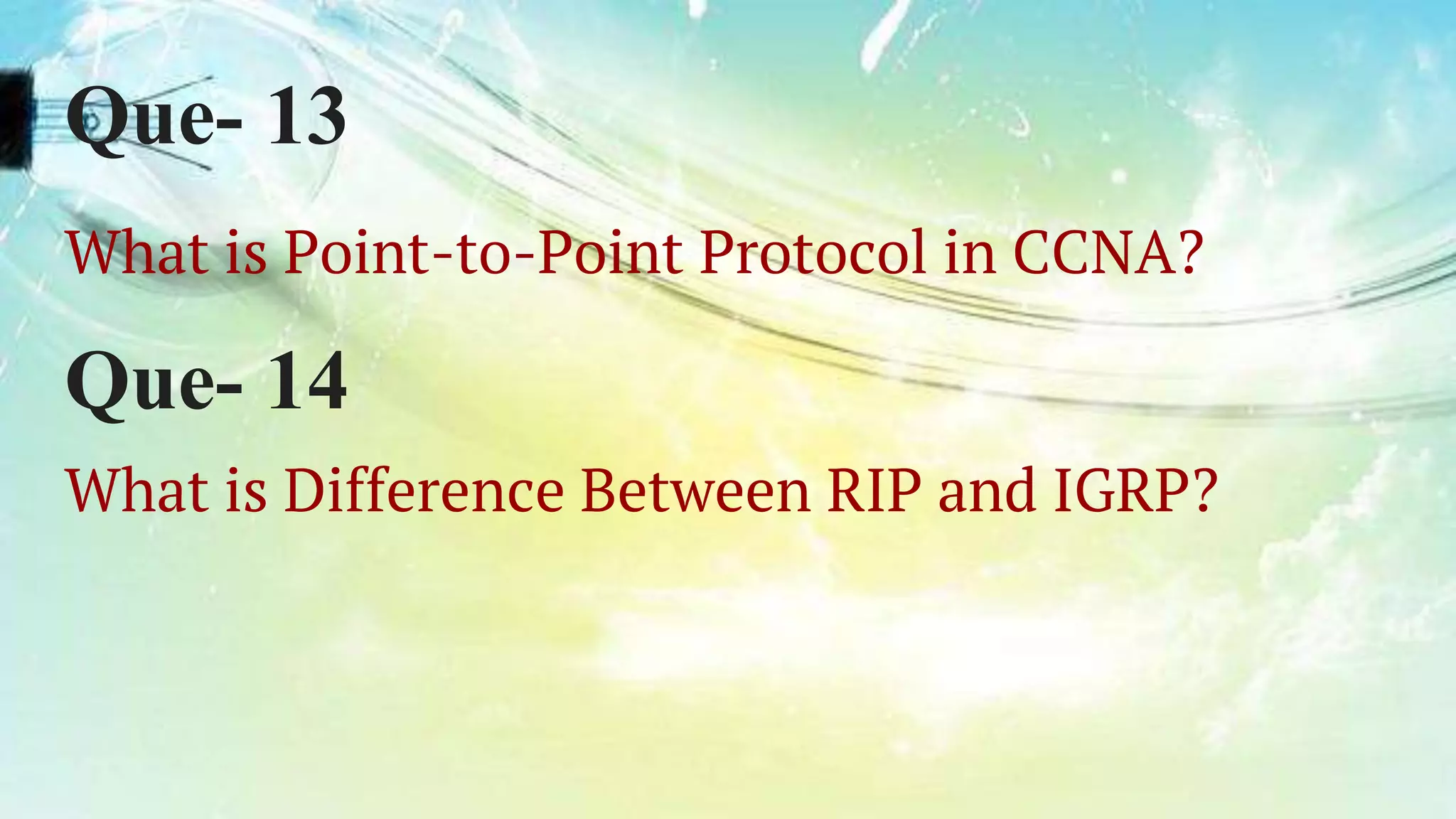 CCNA Interview Questions and Answer ppt - JavaTpoint | PPTX