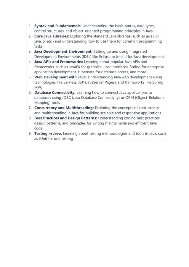 java training in chandigarh at excellence academy | PDF