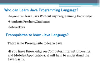 Java Training and Placement in Hyderabad | PPT