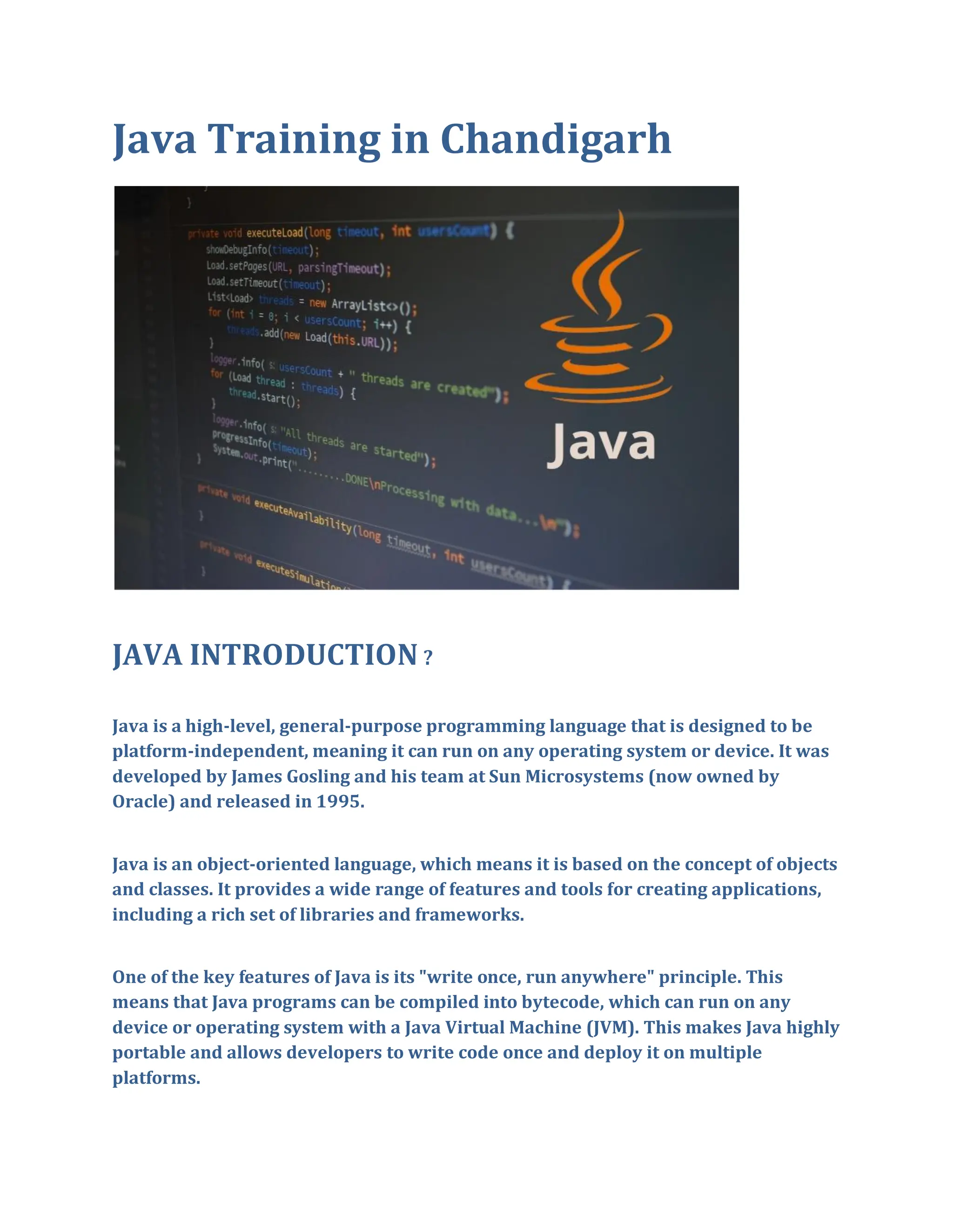 Java Training in Chandigarh | PDF