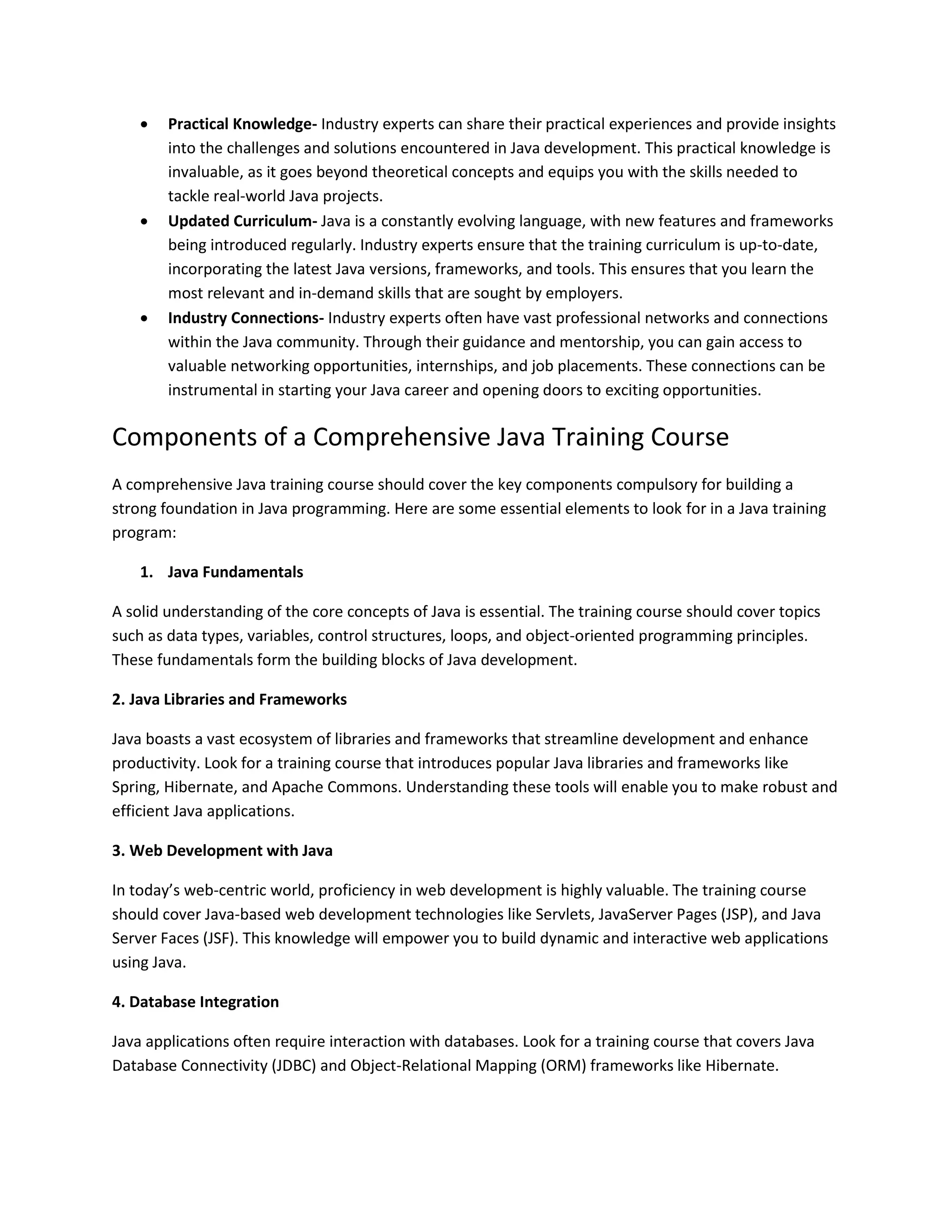 Java Training Made Easy: Learn from Industry Experts | PDF