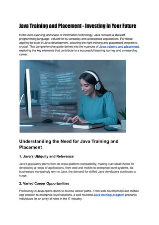 Java Training with Placement | Java online training | PDF | Web Development | Internet