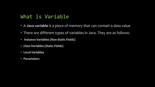 Java Data Types and Variables | PPT Java Data Types and Variables | PPT