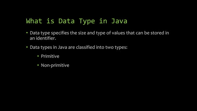 Java Data Types And Variables Ppt