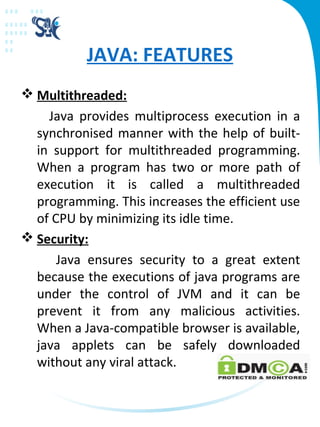Java tutorial for beginners | Java Features | PDF