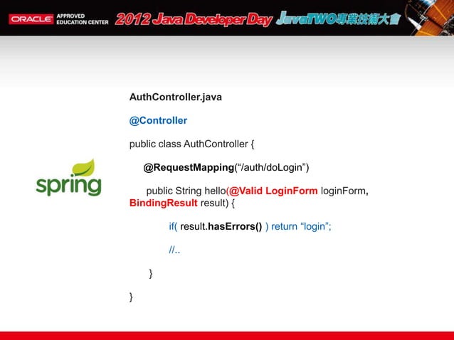 Javatwo2012 java frameworkcomparison | PPT